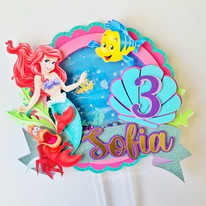 Little Mermaid Cake Topper, Princess Ariel Party Decorations ...