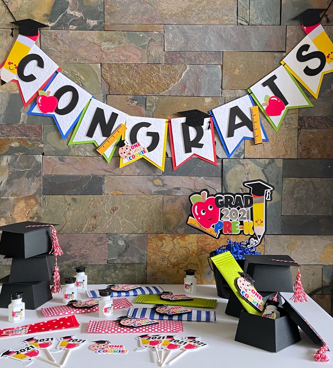 Congrats Pre Kindergarten Graduation Banner Kindergarten - Etsy