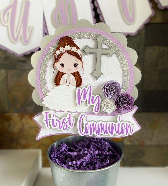 First Communion Cake Topper, Religious girl cake topper, First holy ...