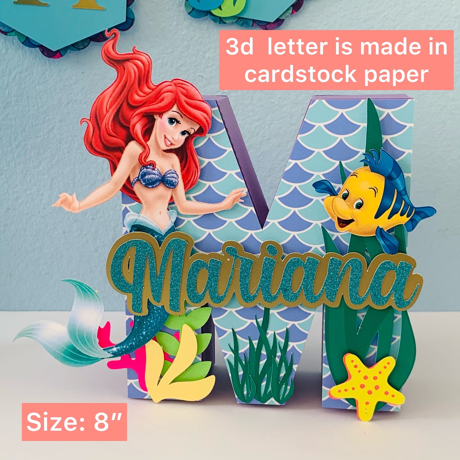 Little Mermaid 3D Letter Little Mermaid Birthday Party - Etsy