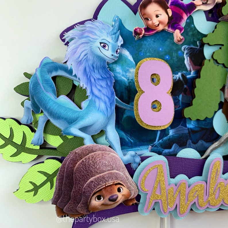 Raya and the Last Dragon Cake Topper, Raya Birthday Party Decorations ...