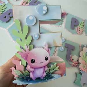 Axolotl 3D Letter, Axolotl Theme Party, Custom 3d Letter, Axolotl ...