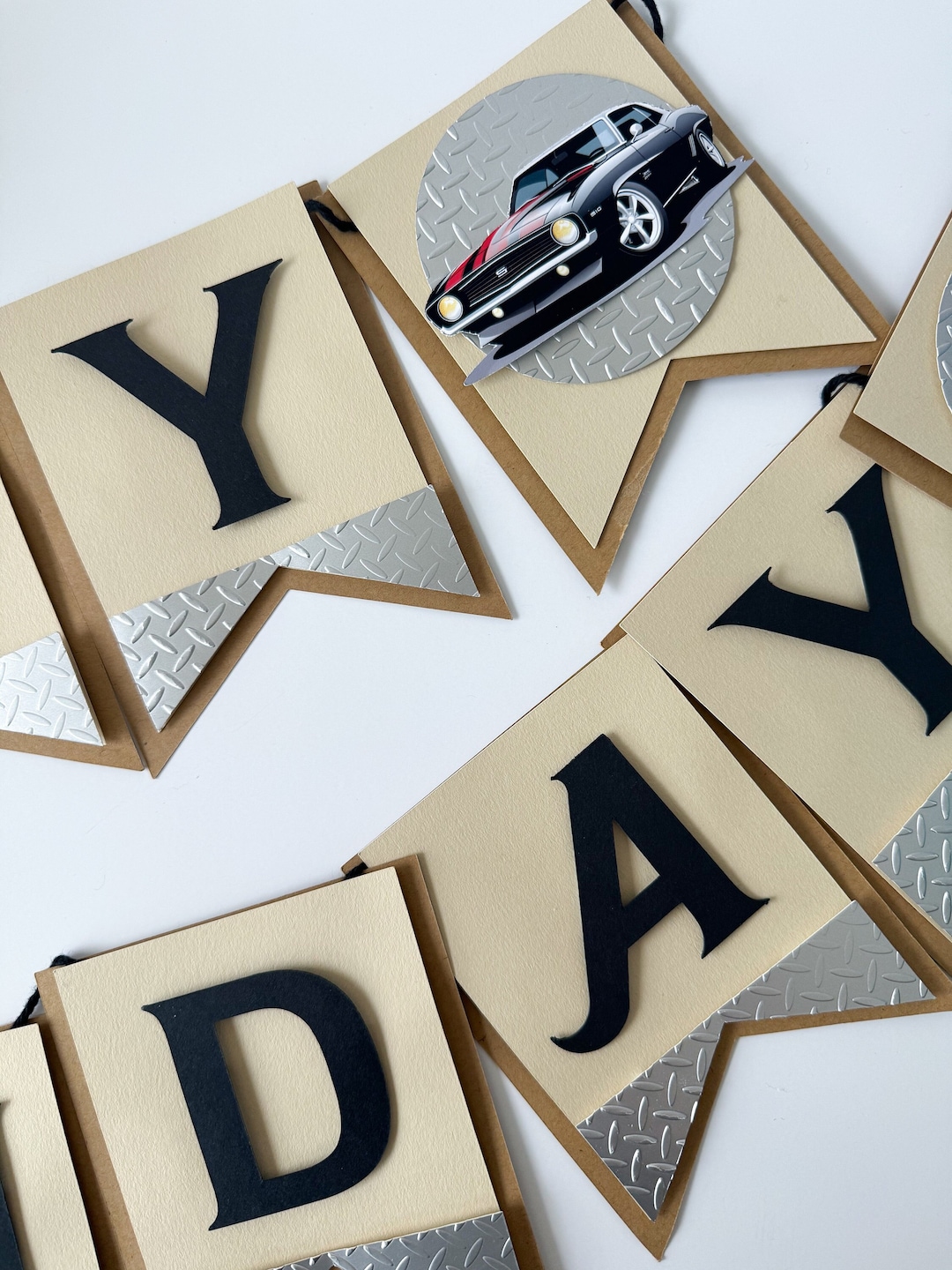 Vintage Cars Birthday Banner Classic Cars Party Decorations Antique ...