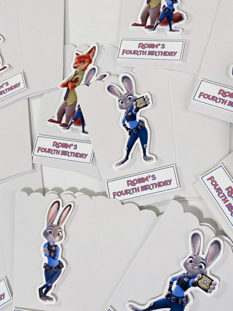Zootopia Popcorn Box Zootopia Party Decorations Zootopia - Etsy