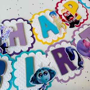 Inside Out Birthday Banner Inside Out Party Decorations Happy Birthday ...