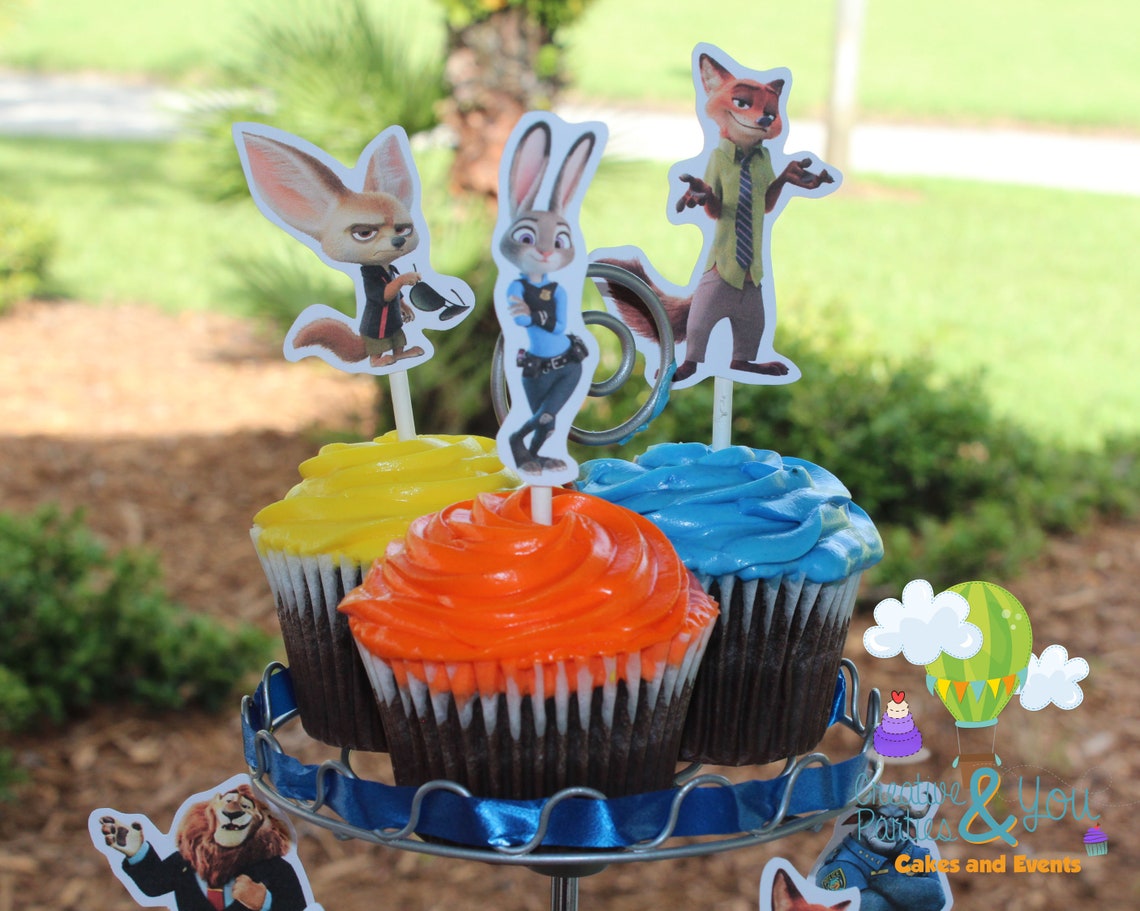 Zootopia Cupcake Toppers, Zootopia Birthday Party Decorations, Zootopia ...
