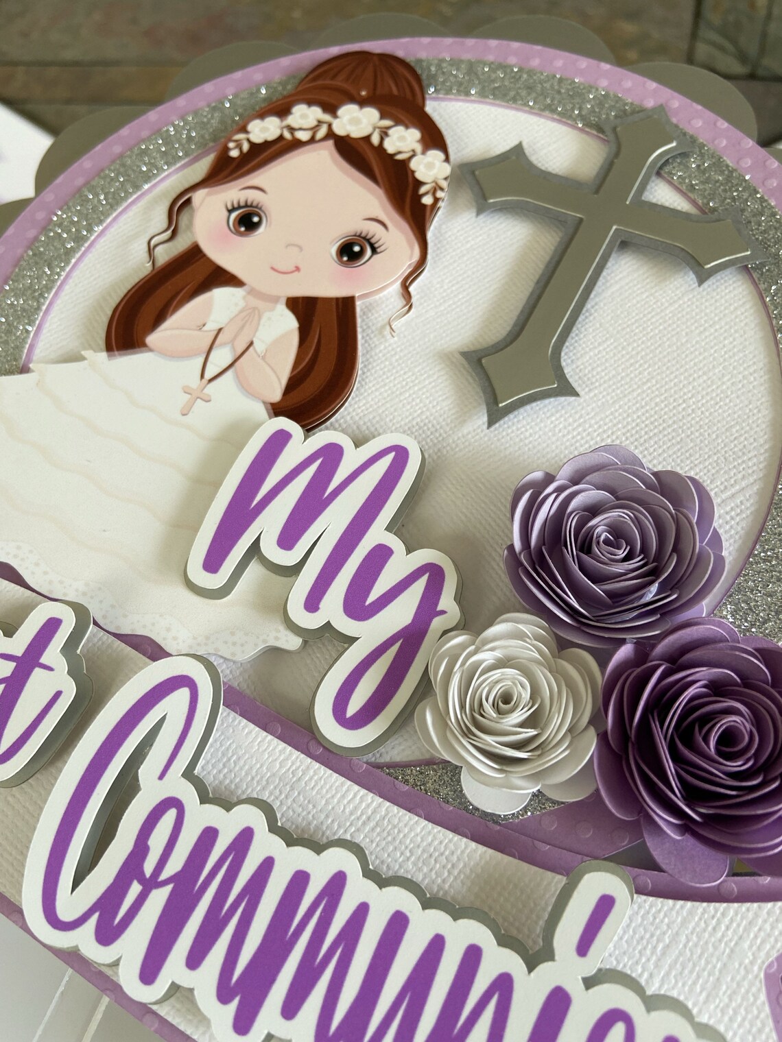 First Communion Cake Topper Religious Girl Cake Topper First - Etsy