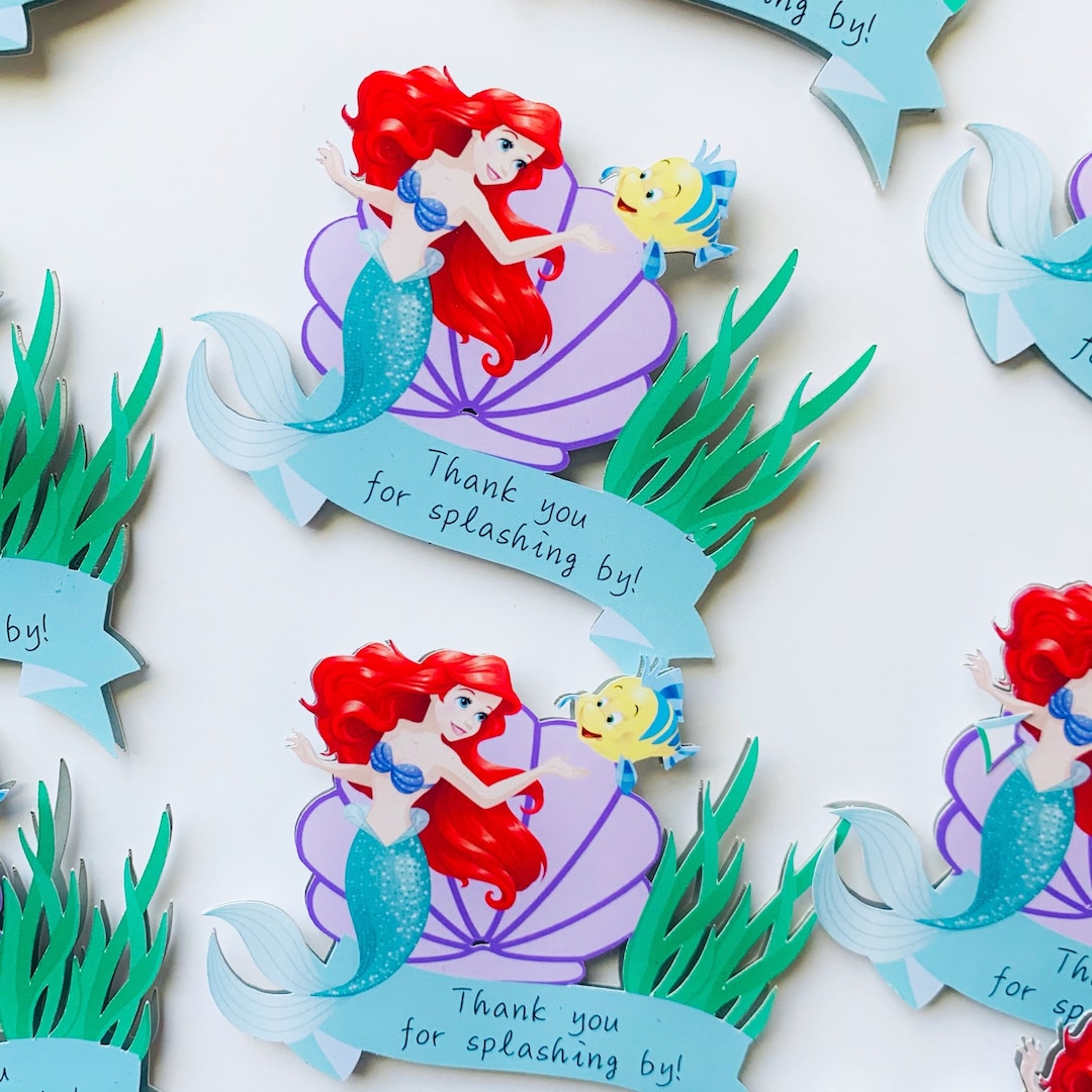 Little Mermaid Thank You Tags, Little Mermaid Party Favor Tags, Ariel ...
