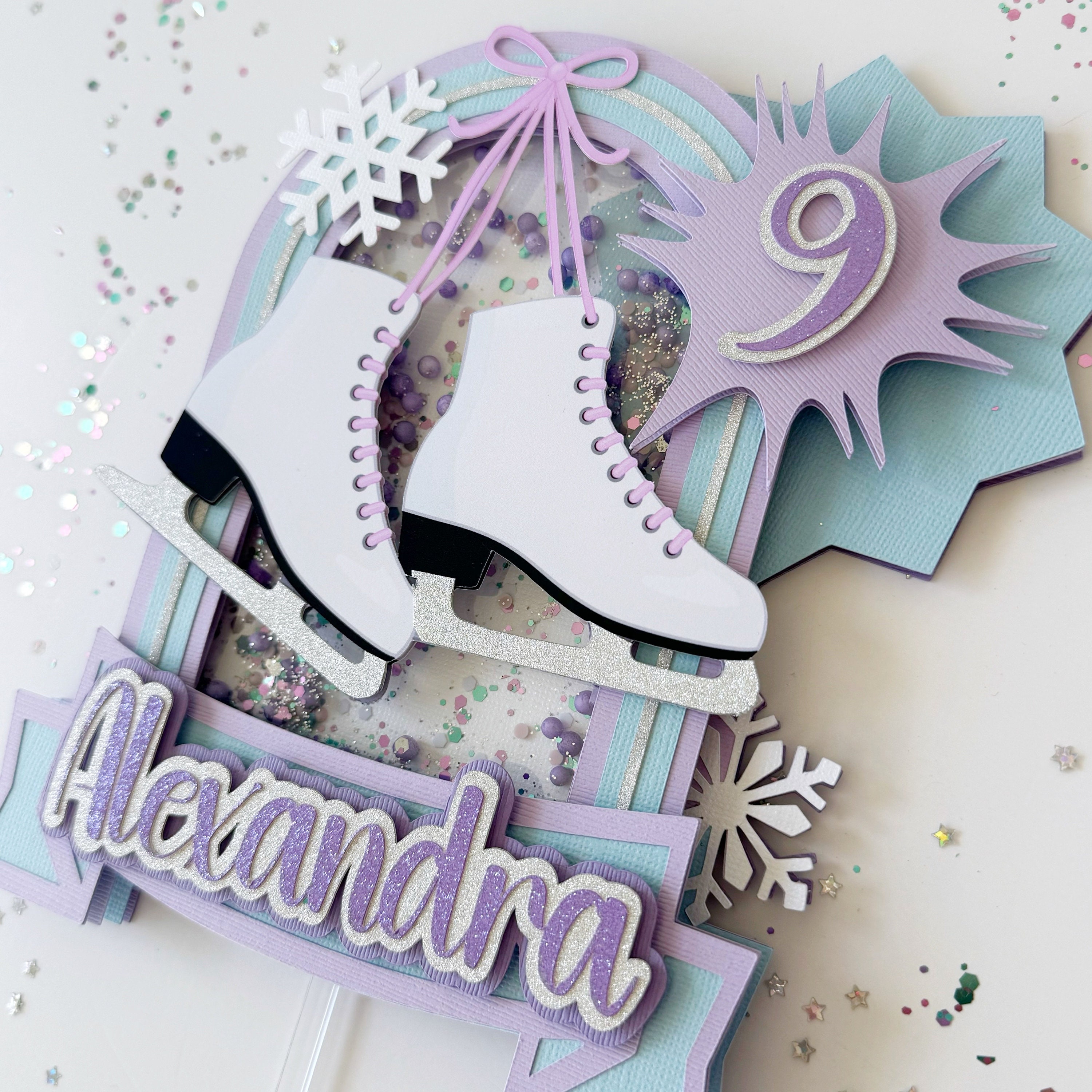 Ice Skating Theme Party Cake Topper Ice Skating Party Decorations Ice ...