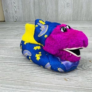 Rare Vintage 1990s Retro Bedtime With Barney Dinosaur Slippers / Shoes ...