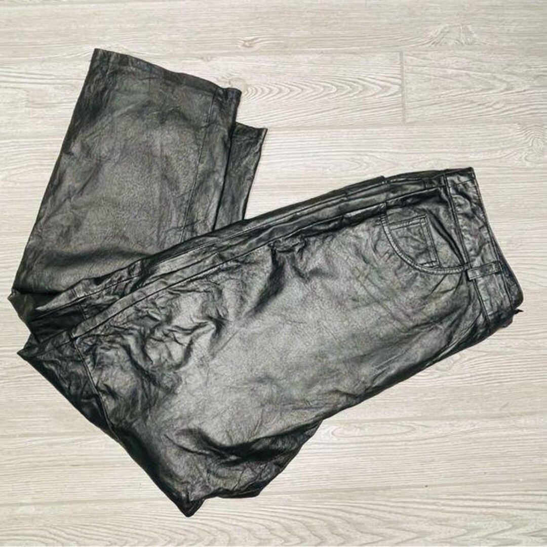 Vintage Metro Style Black Leather Pants Size 16p Biker / Punk / Retro ...
