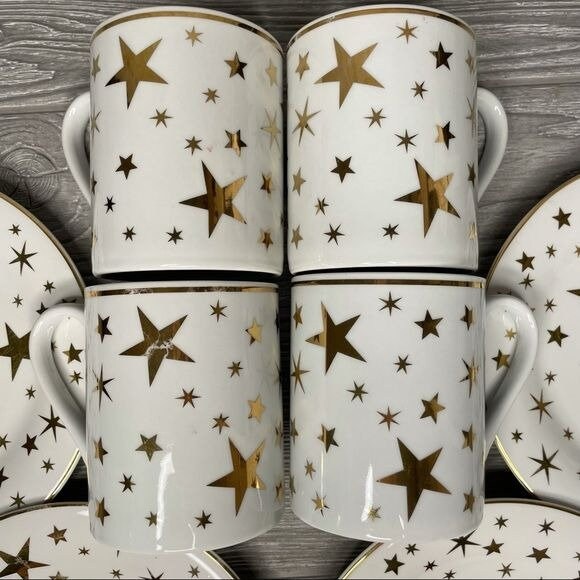Sakura Classic 1997 Gold Star Coffee Cups and Dessert Plates - Etsy