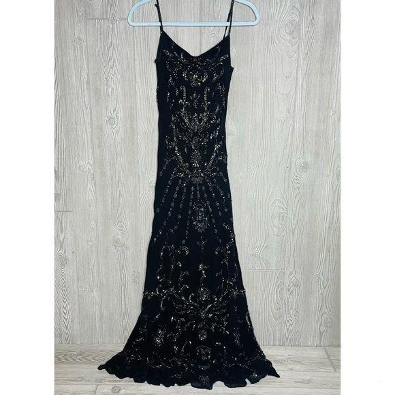Vintage Sue Wong Nocturne Black Beaded Evening Dress / Formal Dress ...