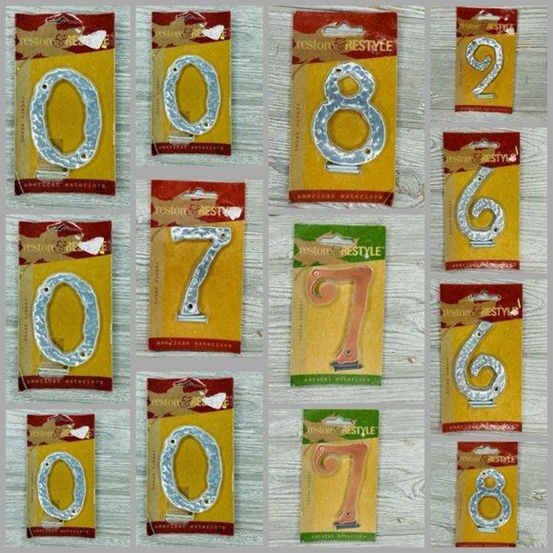 13 Vintage House Numbers Crafting Metal Numbers With Screws Restore and ...