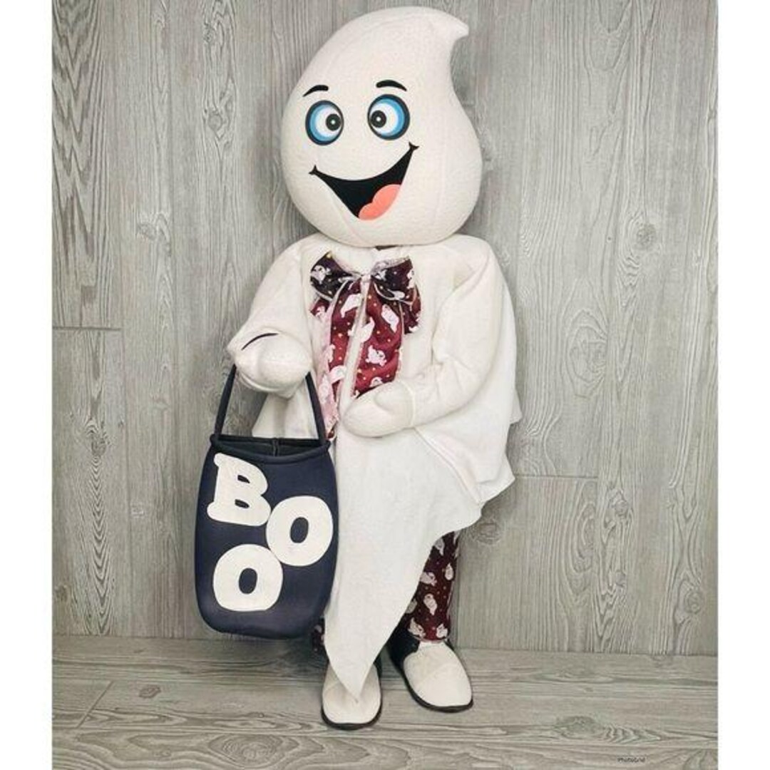 Vintage Halloween 36" Porch Kids White Ghost W/boo Standing Decoration ...