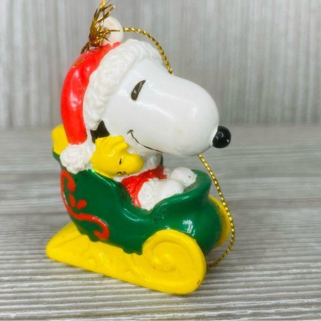 Peanuts Snoopy & Woodstock Santa Sleigh Christmas Tree Ornament Holiday ...
