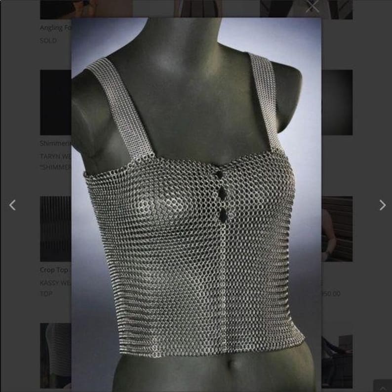 Elaine Unziker Metal Chainmail Tank Top Cosplay Soldered Rings Medieval ...