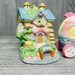 Ceramic Bunny Rabbit Train Village Easter Lighted Village With Cord ...