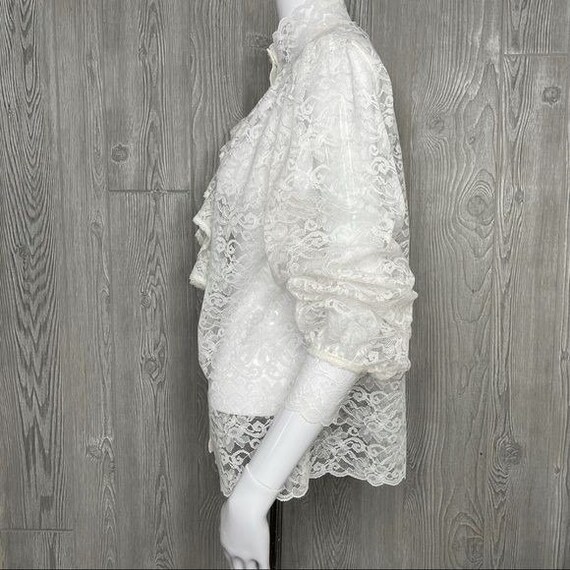 Vintage Alice Stuart lace sheer Victorian ruffle blou… - Gem
