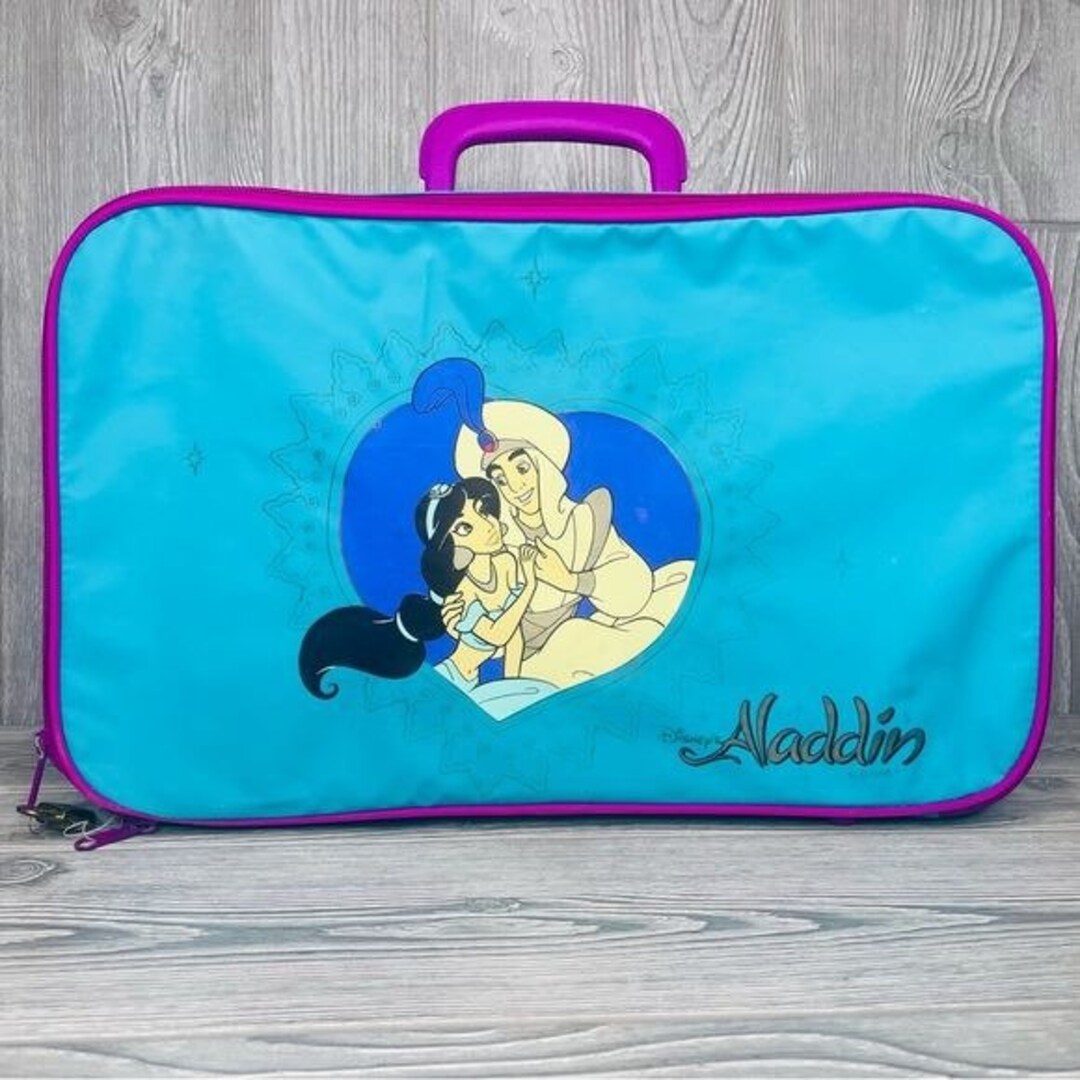Vintage Disney Aladdin Jasmine Blue Suitcase Travel Bag Luggage Kids ...