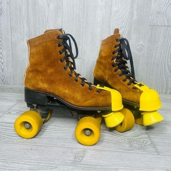Vintage Inline roller derby skates suede outside size… - Gem
