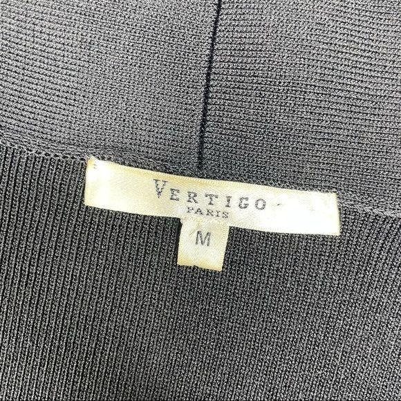 Vintage Vertigo Paris Ruffle Button Front Cardigan Sweater Black Button ...
