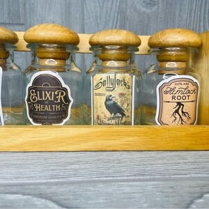 Handmade Diy Potion Vintage Spice Rack / Spice Jars Halloween Kitchen ...
