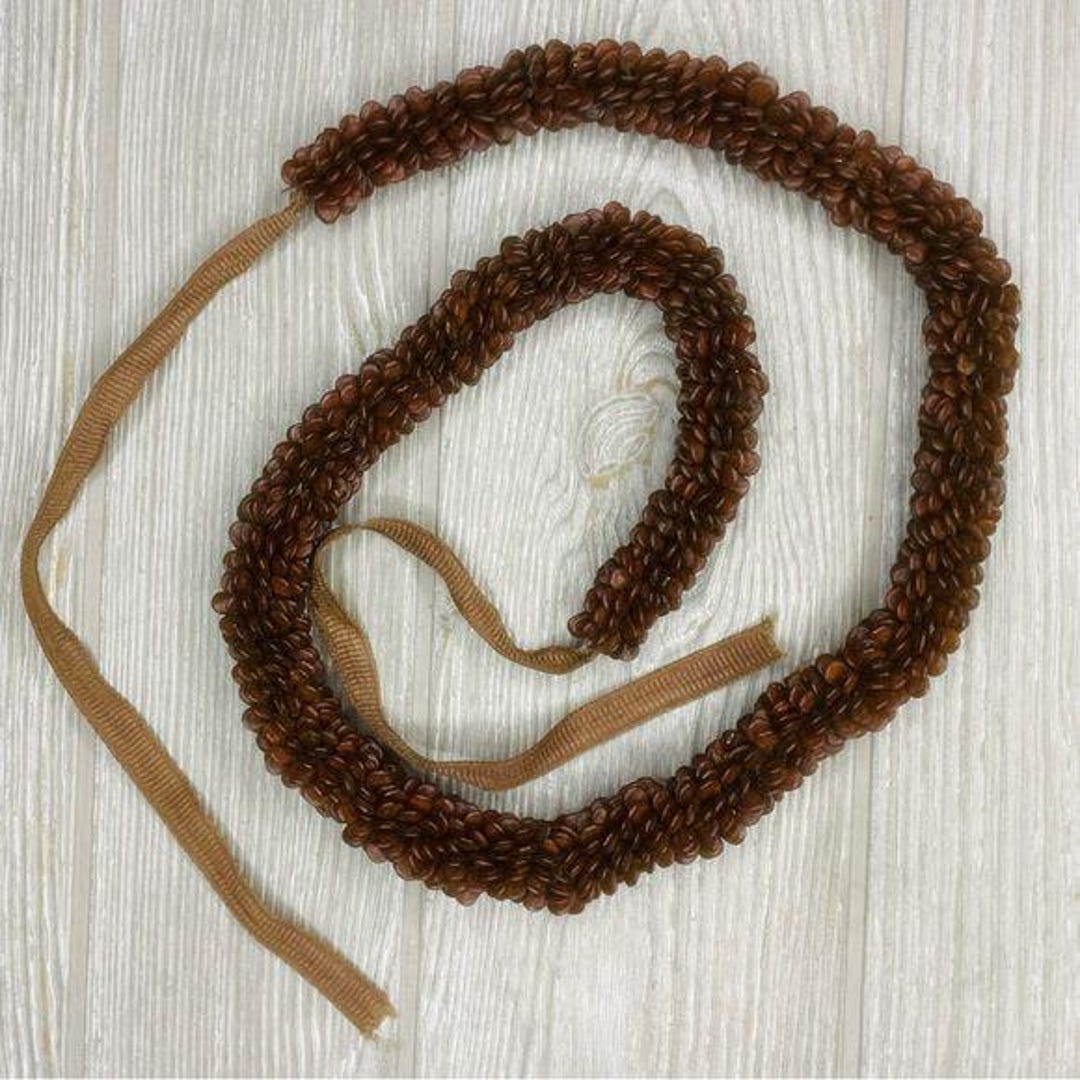 Hawaiian Koa Seed Lei Necklace Ipil Ipil Seed Lei BROWN Kukui Lei ...