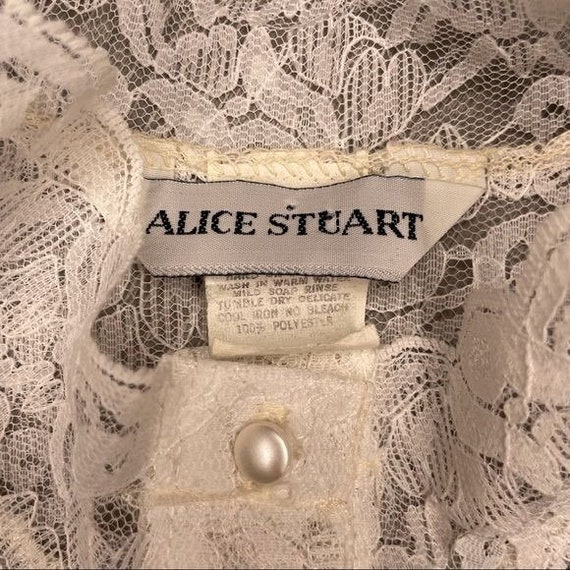 Vintage Alice Stuart lace sheer Victorian ruffle blou… - Gem