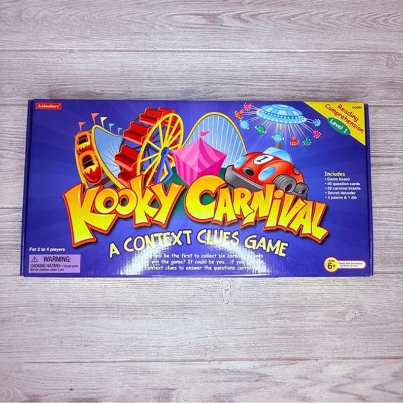 Rare Hard to Find Kooky Carnival Lakeshore the Context Clue Board Game ...