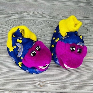 Rare Vintage 1990s Retro Bedtime With Barney Dinosaur Slippers / Shoes ...