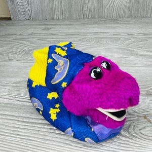 Rare Vintage 1990s Retro Bedtime With Barney Dinosaur Slippers / Shoes ...