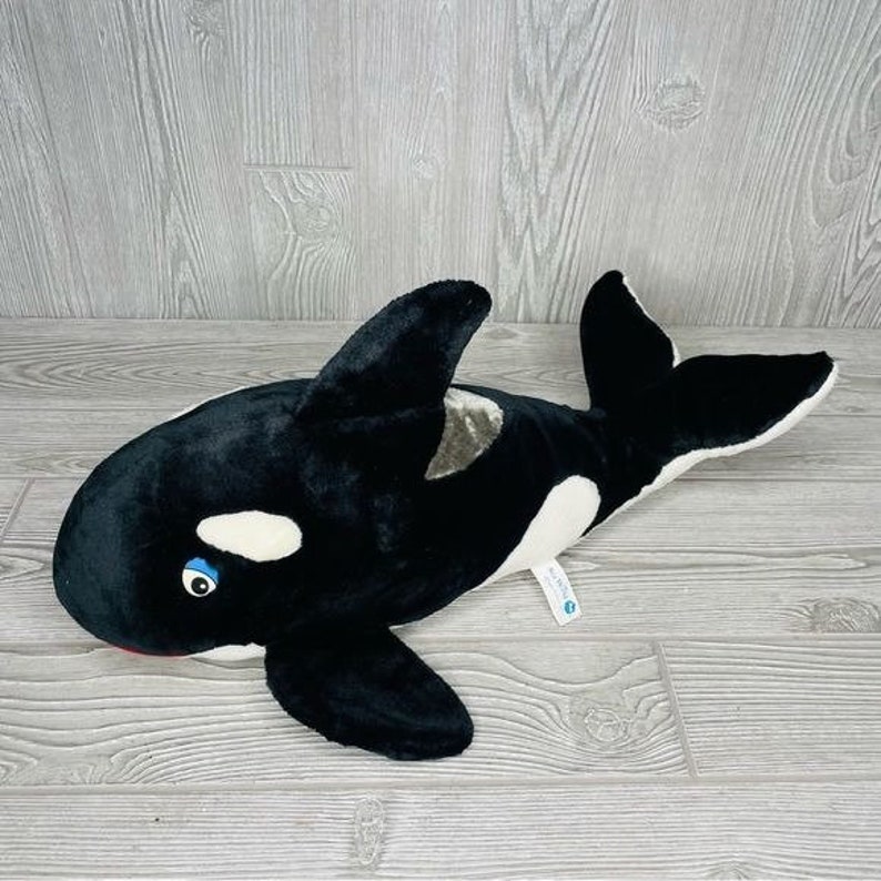 Vintage 1980s Sea World Shamu Orca Whale Plush 20 Toy Stuffed Animal ...