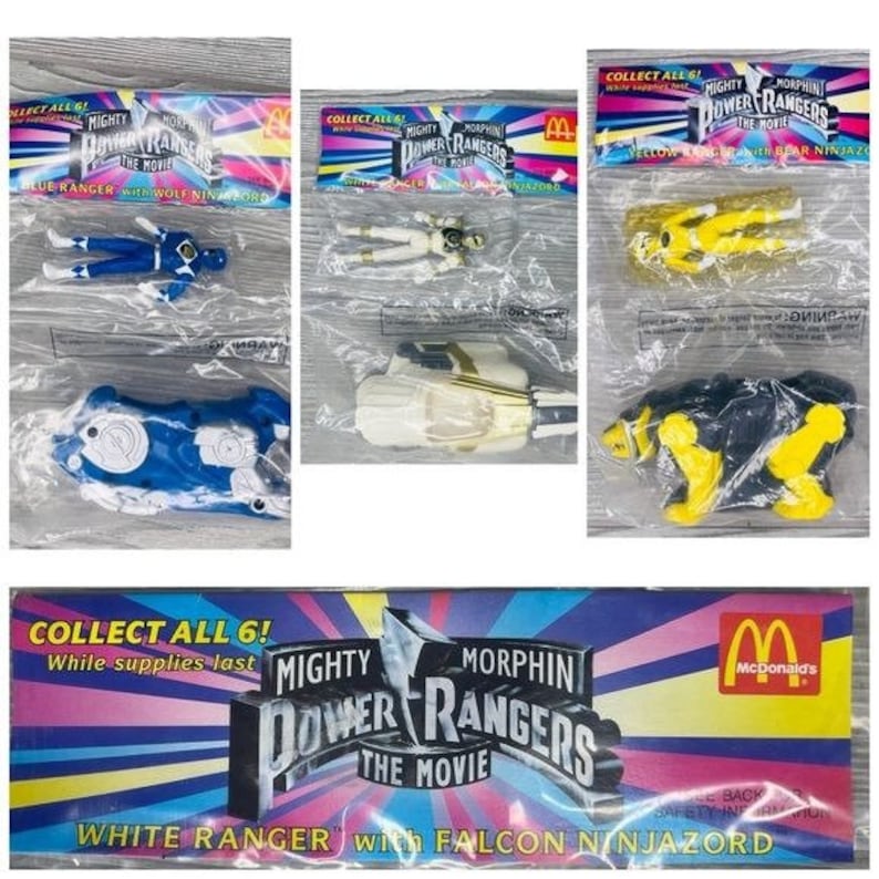 1995 Mcdonald's Mighty Morphin Power Rangers the Movie Set of 3 ...