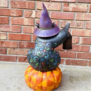 Rare Htf Jim Shore on Night Watch 20” Black Cat Retired 2007 Halloween ...