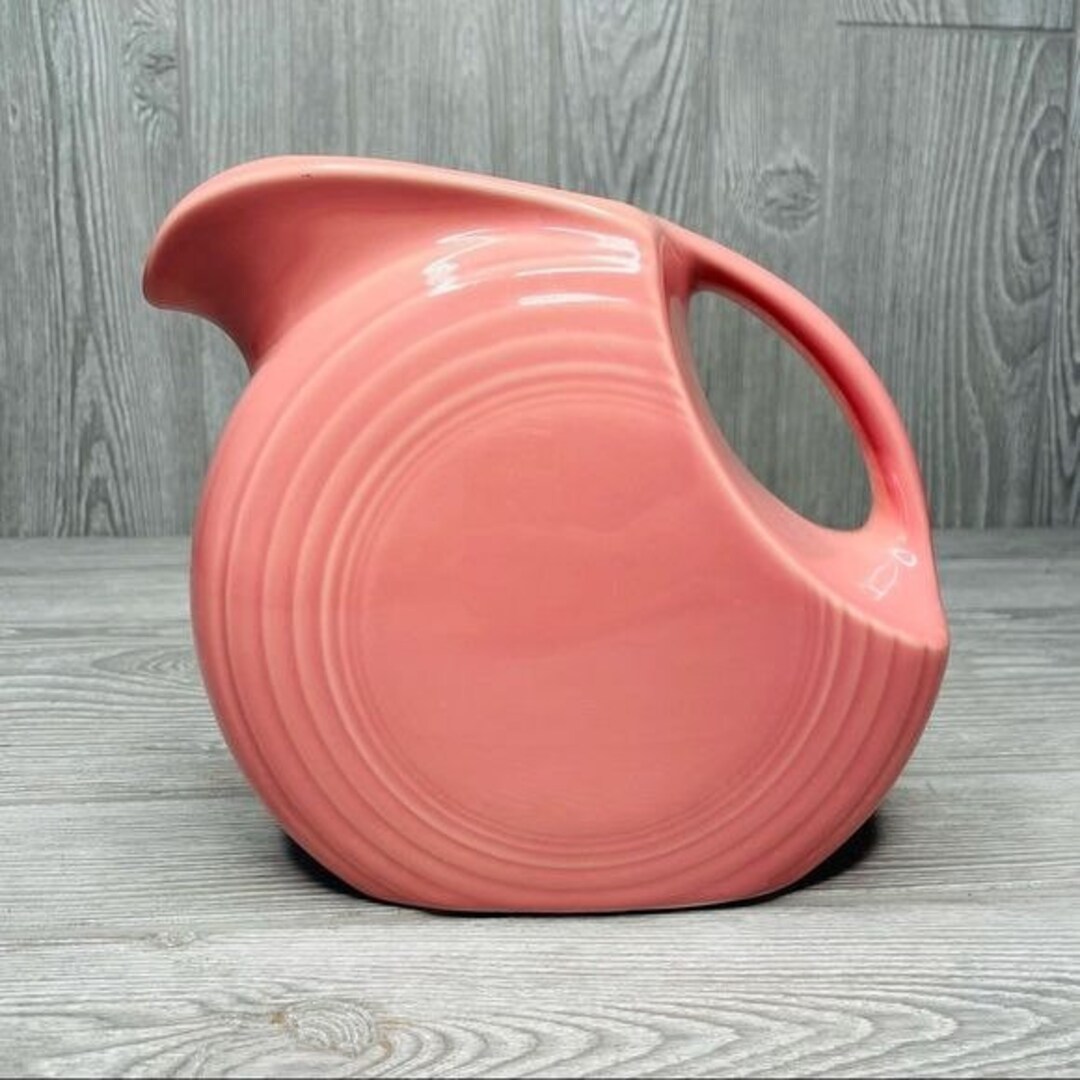 Fiestaware Disc Pitcher in Rose Color Pink Ceramic Vintage Kitchen ...