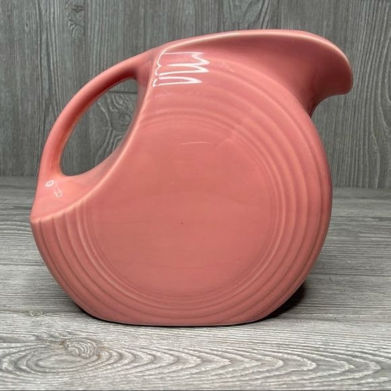 Fiestaware Disc Pitcher in Rose Color Pink Ceramic Vintage Kitchen ...