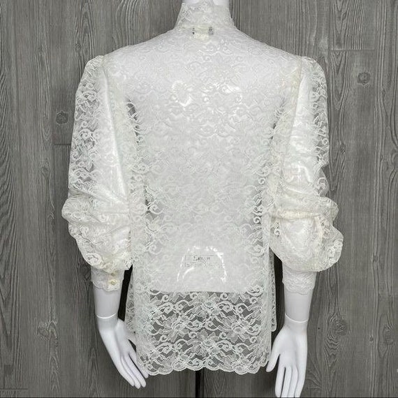 Vintage Alice Stuart lace sheer Victorian ruffle blou… - Gem