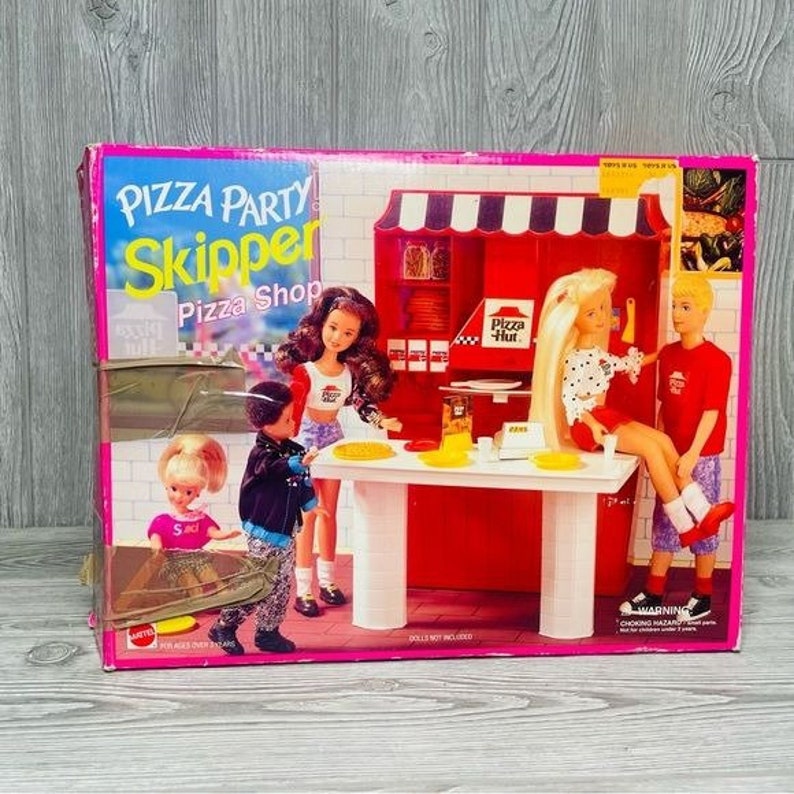 Barbie Pizza Party! SKIPPER Pizza Shop Playset (1995 Arcotoys, Mattel ...