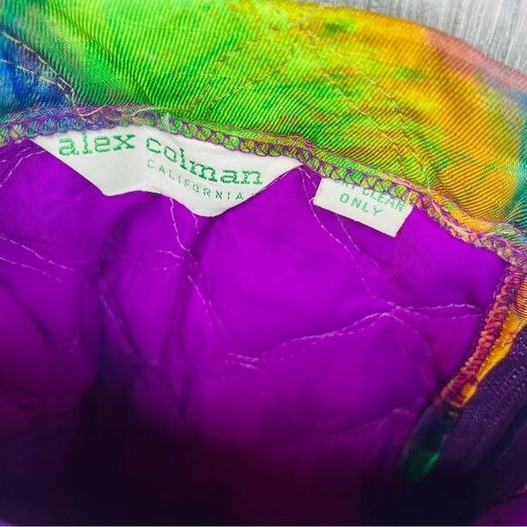 Vintage Alex Coleman Quilted Plush Bright Watercolor Skirt Size Small ...
