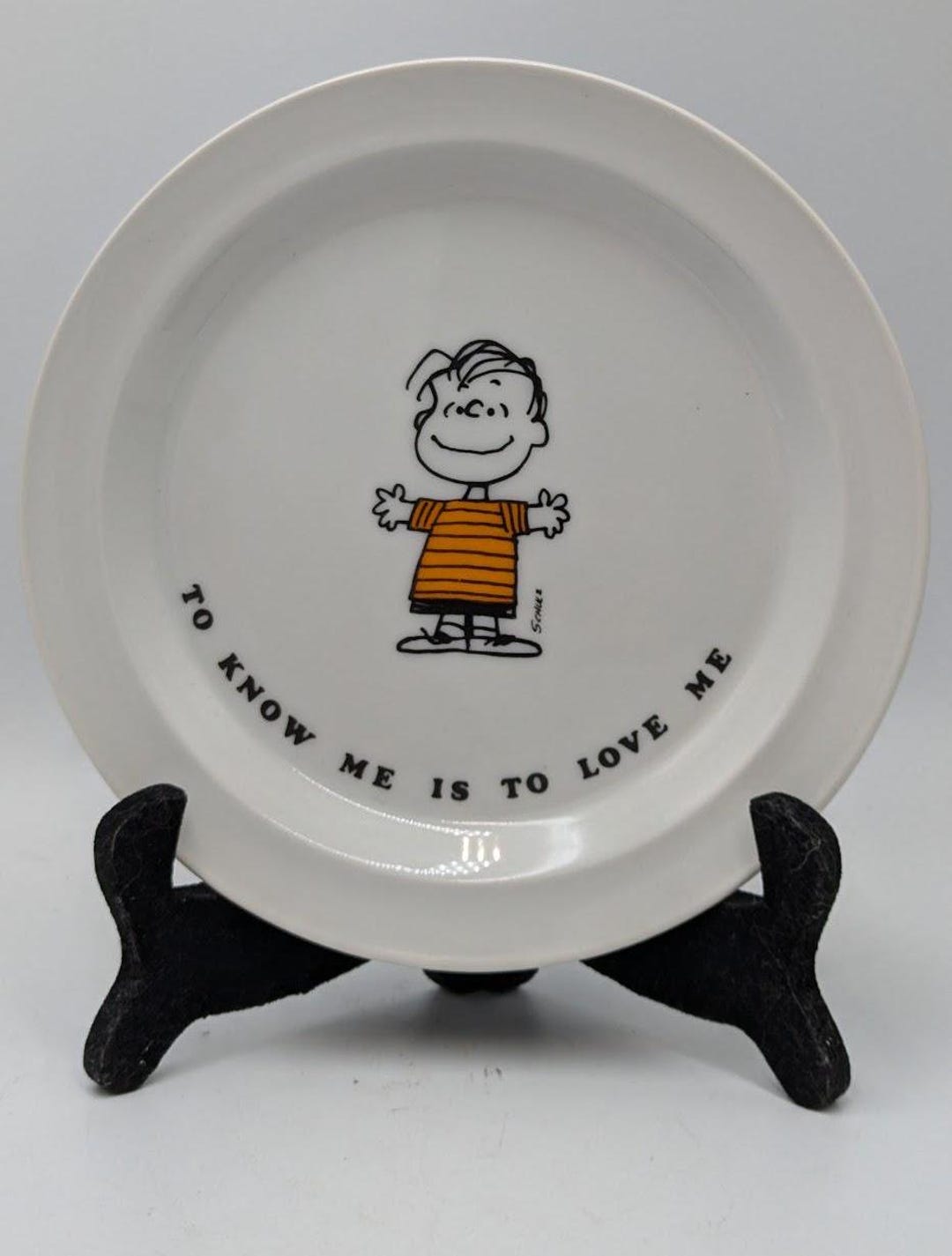 Vintage Linus Peanuts Plate 1952 to Know Me is to Love Me 20cm Linus ...