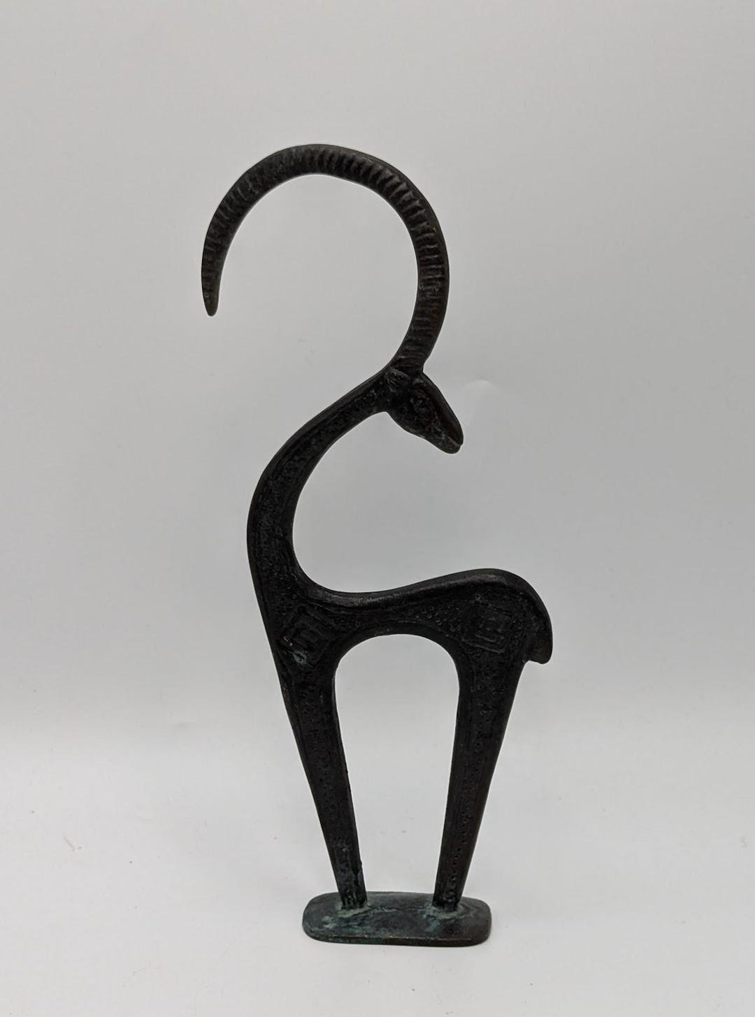 Vintage 1970s Bronze Ibex Sculpture: Greek Metal Animal Art - Etsy