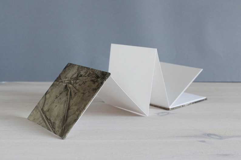 Handmade 4x4 Inch Square Concertina Book With Ecoprint Leaf Design ...