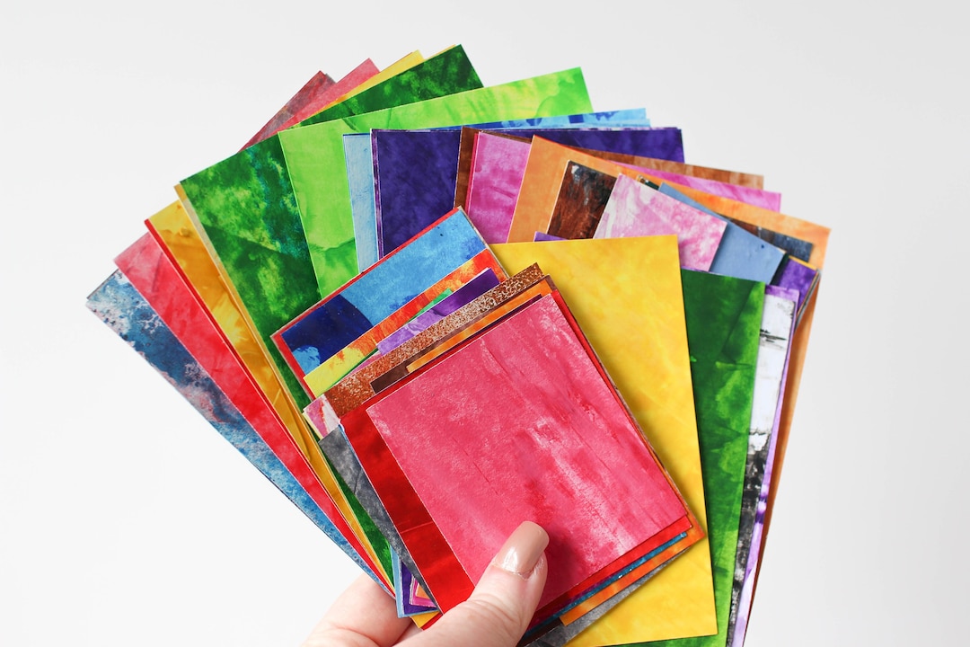 Multi Coloured Scrap Paper Pack, Scrapbook Supplies, Hand Painted ...
