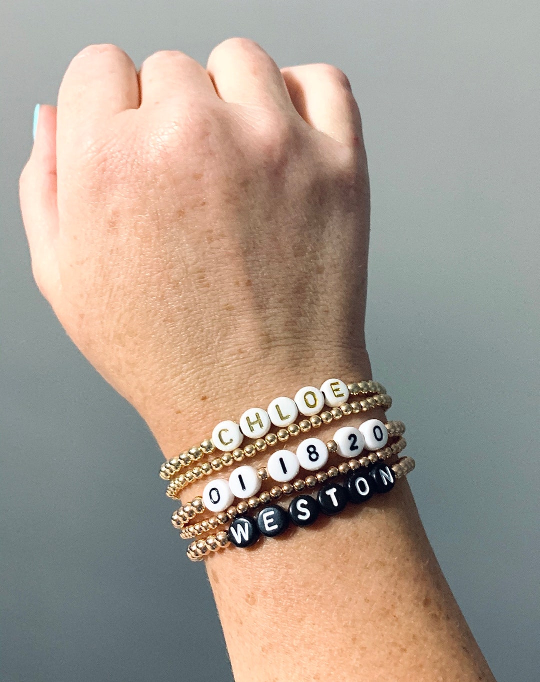 Gold Custom Name Bracelet Custom Bracelet Custom Stacking Bracelets ...