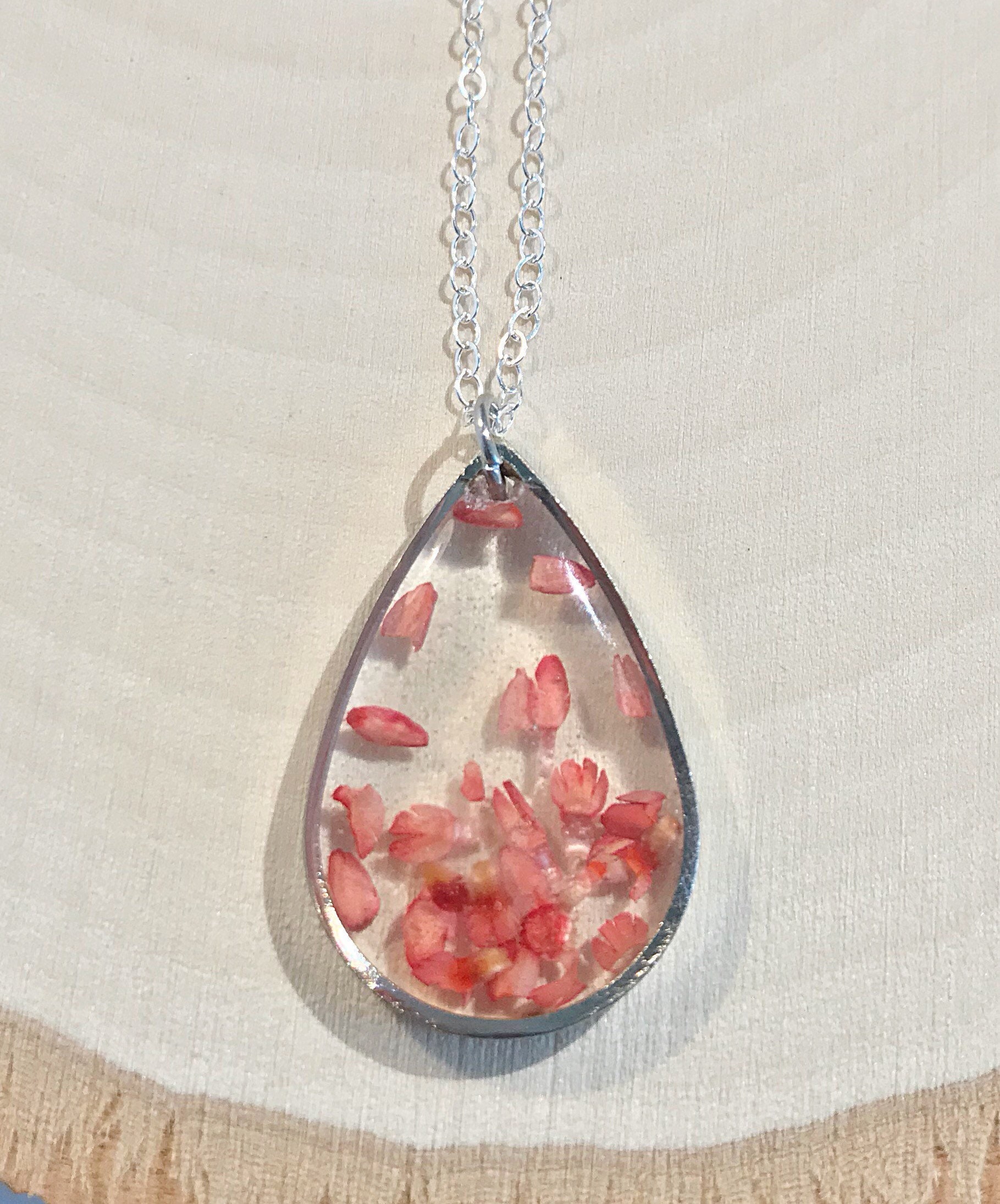 Real Flower Necklace / Flower Necklace / Flower Petal Jewelry / Flower ...