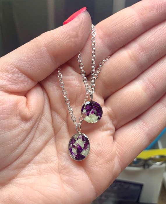 Real Flower Necklace Custom Flower Jewelry Memorial Jewelry Funeral Flowers Funeral Keepsake