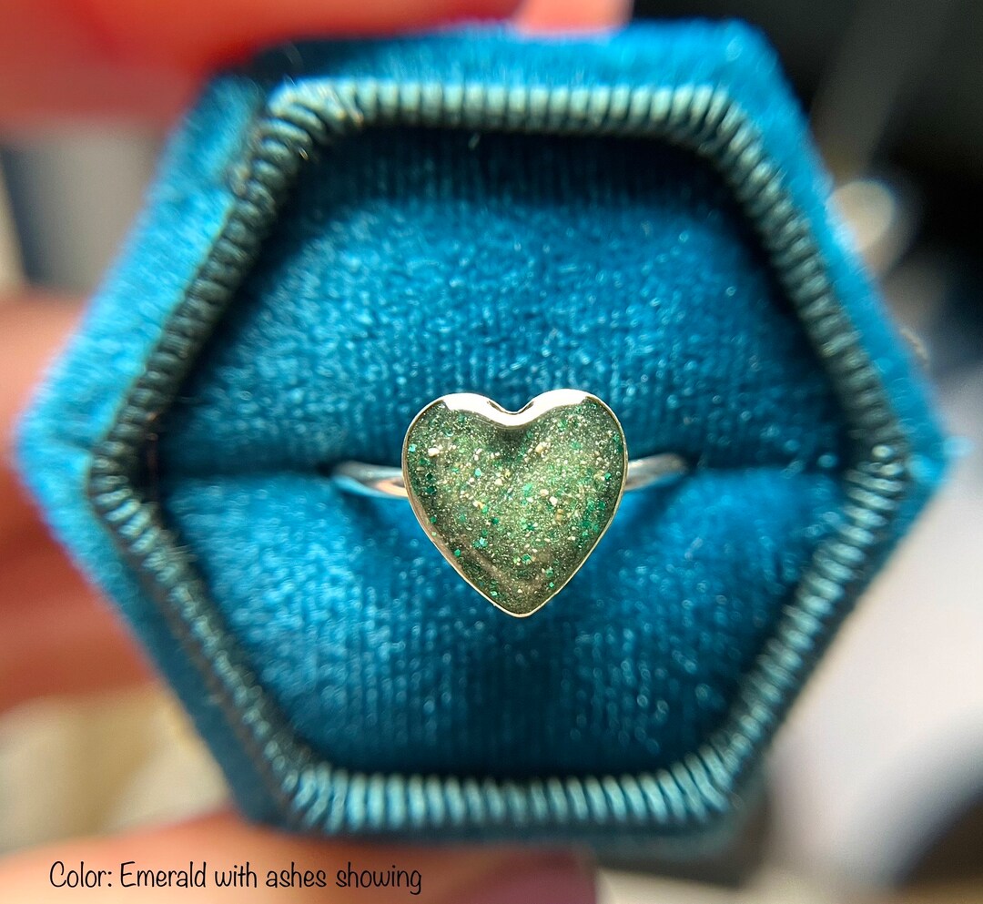Large Silver Heart Cremation Ring Cremation Jewelry - Etsy