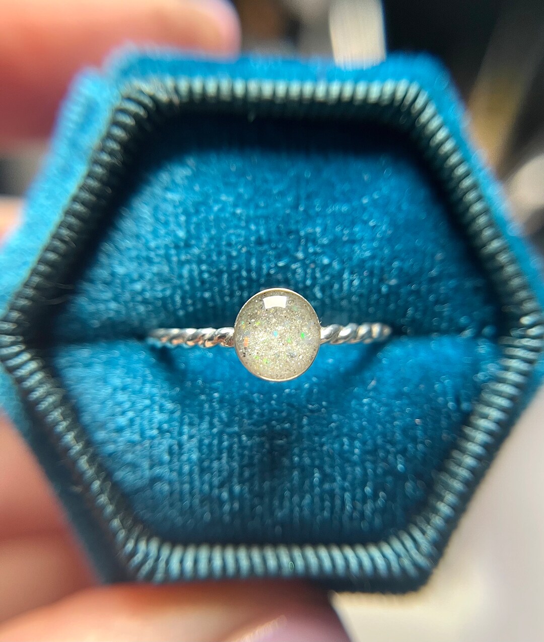 Small Silver Circle Keepsake Ring | Pet Cremation Jewelry | Pet Ashes ...