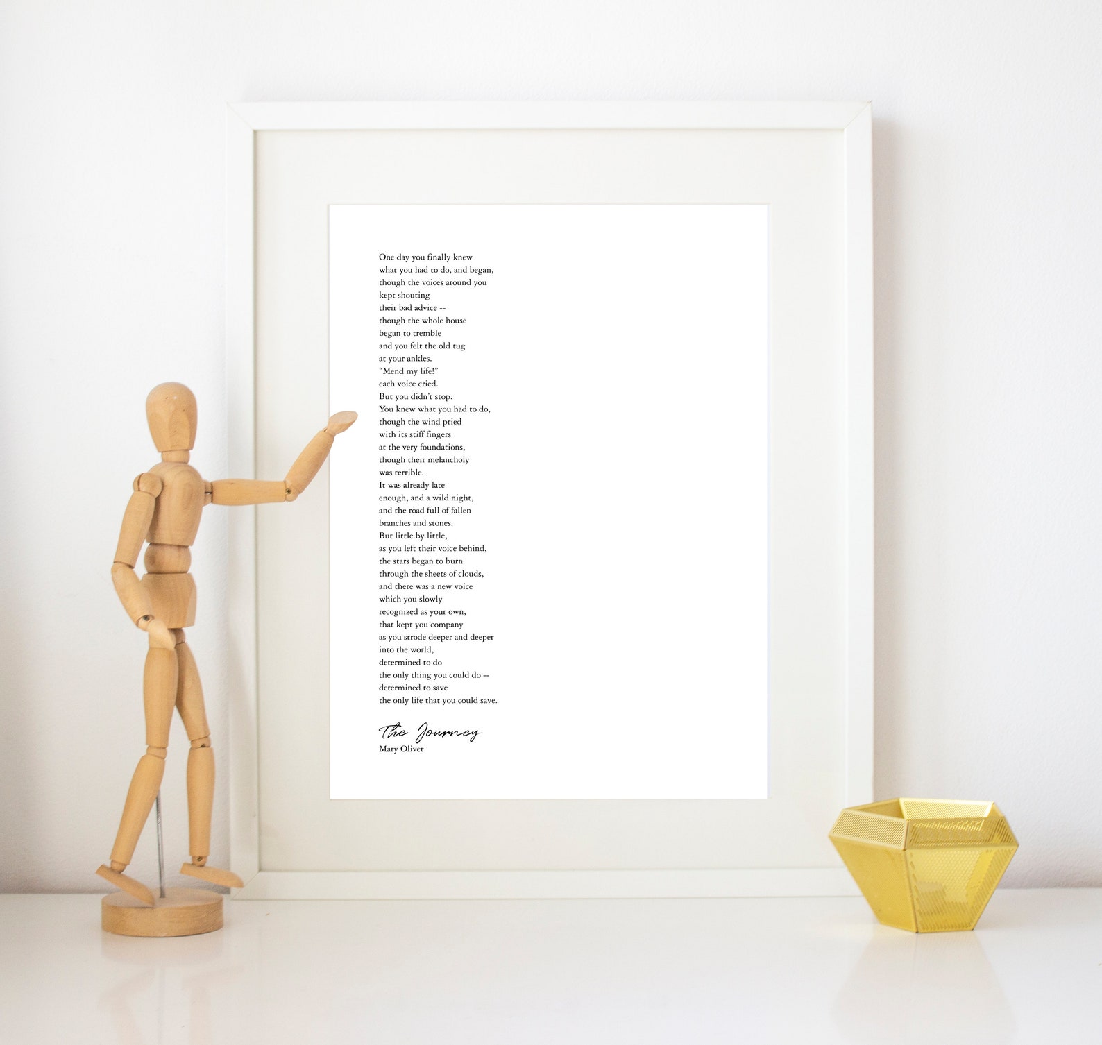 The Journey Poem by Mary Oliver Poster | Mary Oliver Print | Minimal ...